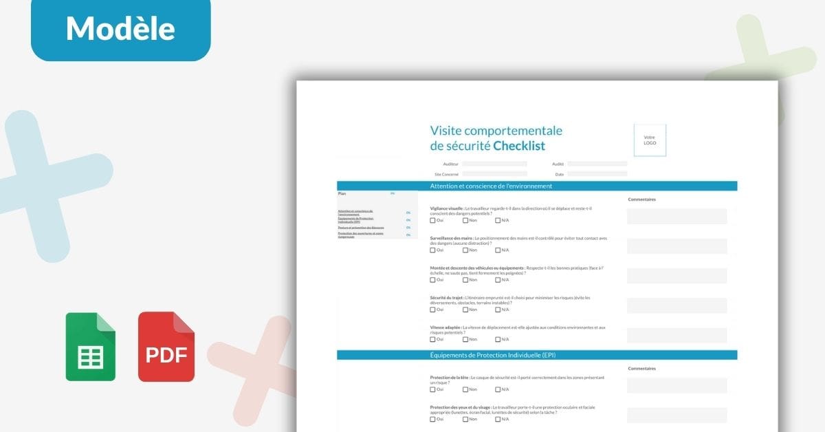 Checklist visite comportementale de sécurité : (PDF + Gsheet)